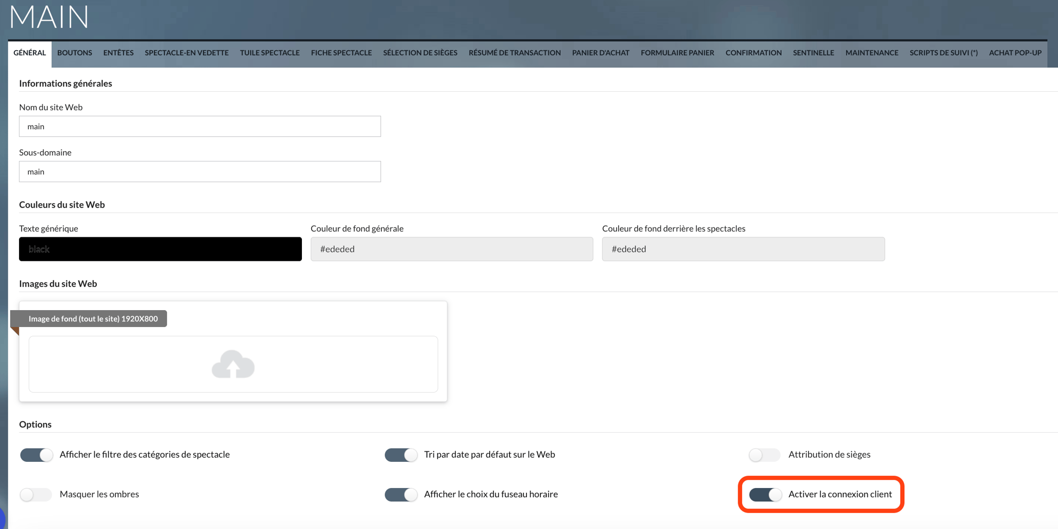 Activer la connexion client en ligne